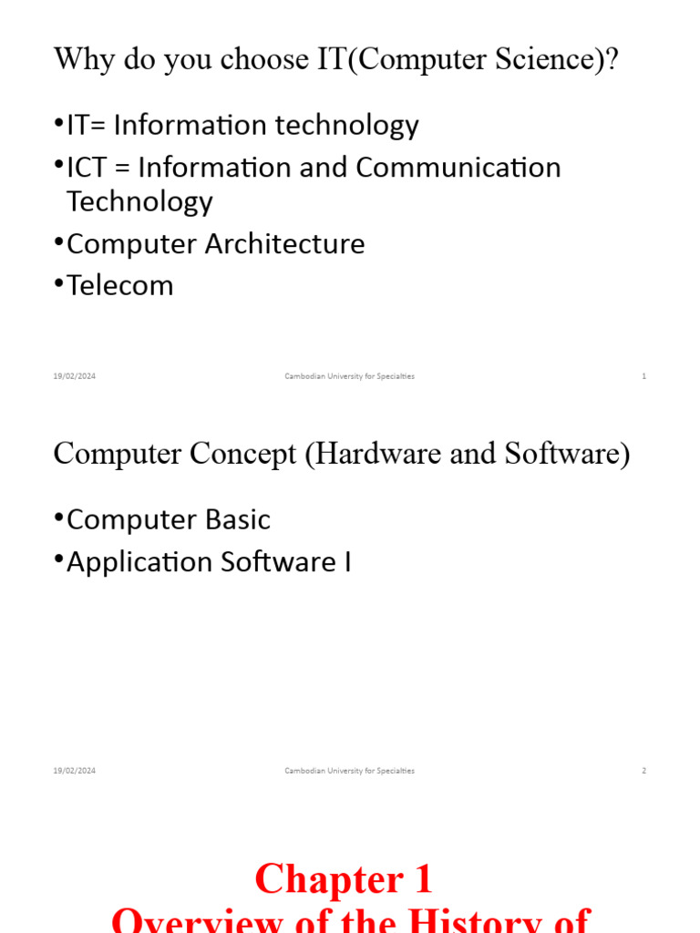 Chapter 1 the Overview of the Computer | Download Free PDF | Integrated Circuit | Equipment