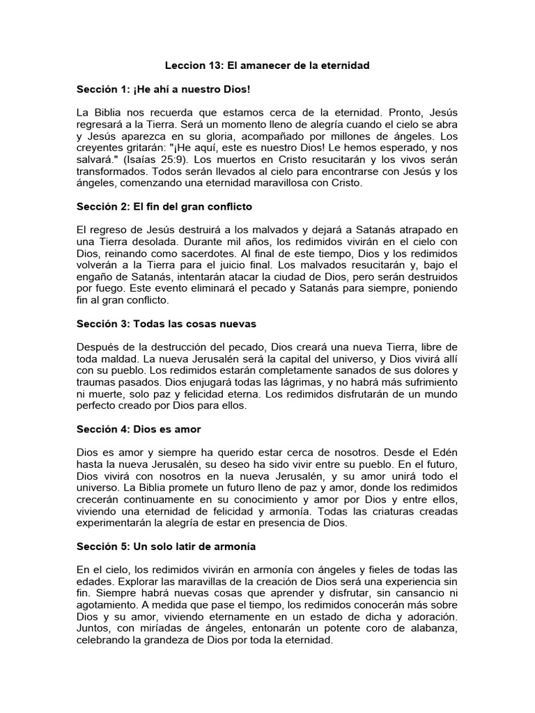 Leccion 13 | PDF | Cielo | Dios