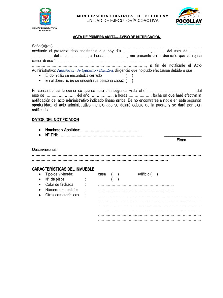 Formato aviso de notificación | PDF