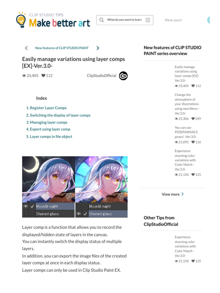 Easily Manage Variations Using Layer Comps (EX) - Ver.3.0-: Index | PDF | Adobe Photoshop ...
