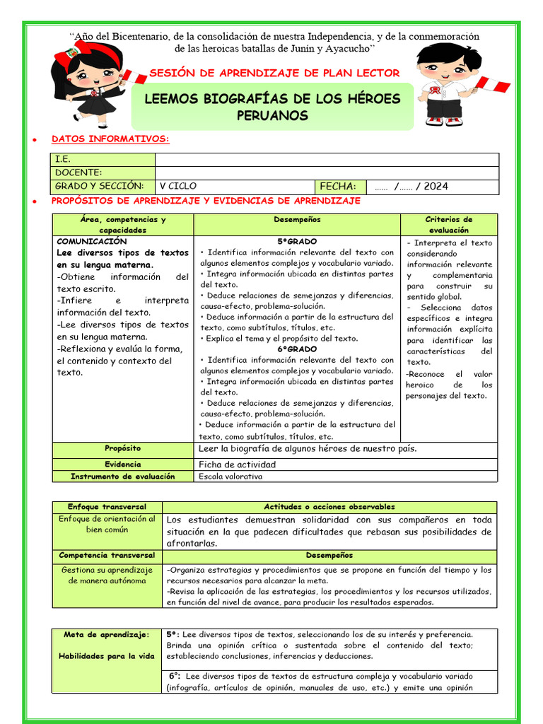 Ses-Juev-Pl-Leemos Biografías de Los Héroes Peruanos | PDF ... Ses-Juev-Pl-Leemos Biografías de Los Héroes Peruanos | PDF ...