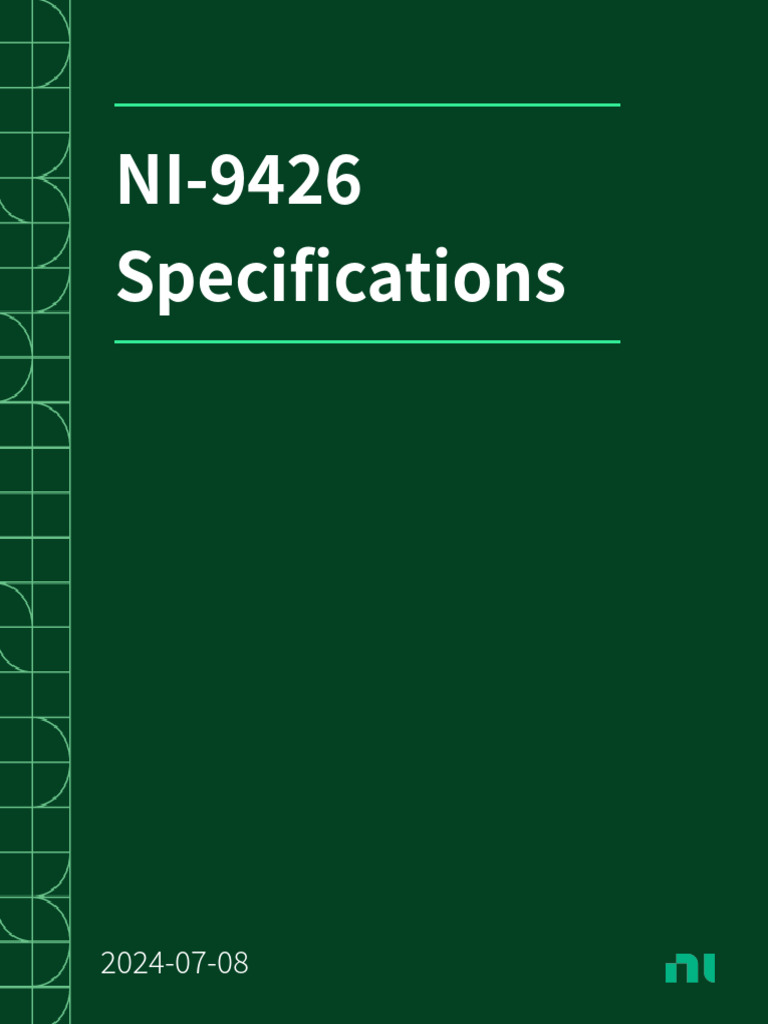 NI-9426 Specifications Overview | PDF | Mains Electricity | Electricity