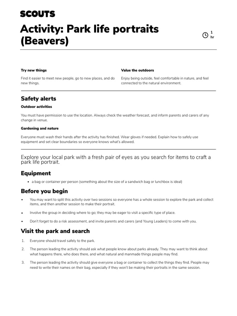 Activity Park Life Portraits | PDF