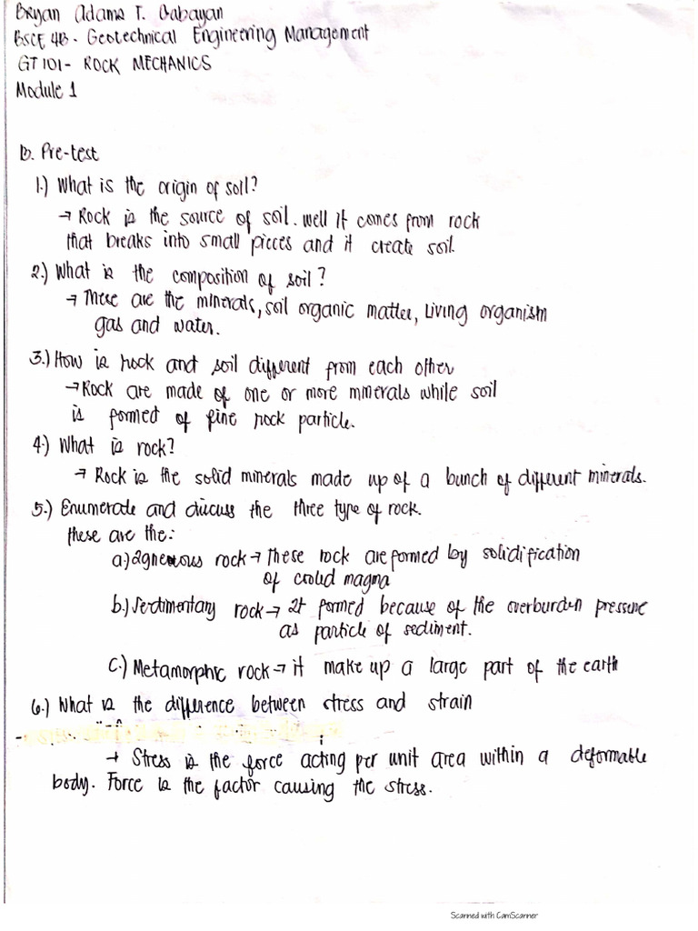 Module 1 - Rock Mechanics | PDF