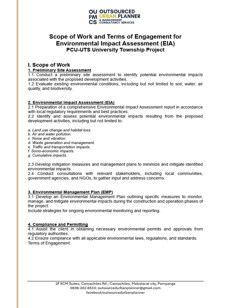 EIA PCU Scope | Download Free PDF | Environmental Impact Assessment ...