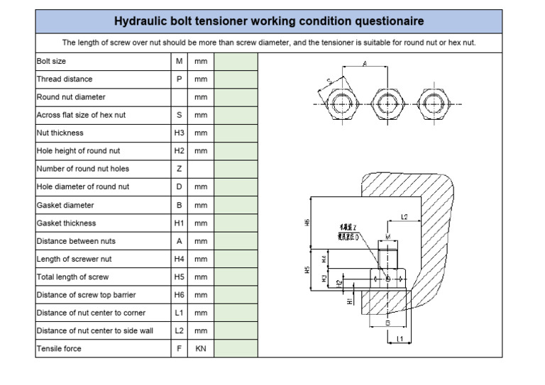 Hydraulic Bolt Tensioner Working Condition Survey | PDF | Home & Garden