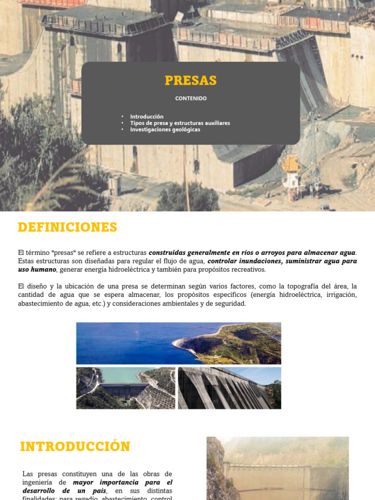 Diapositivas - Presas | PDF | Represa | Reservorio