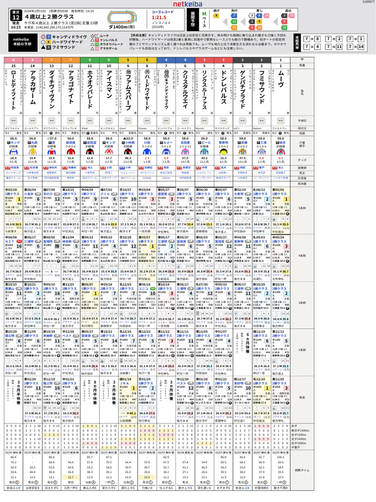 20240211 東京12R4歳以上2勝クラス netkeiba競馬新聞 タテ | PDF