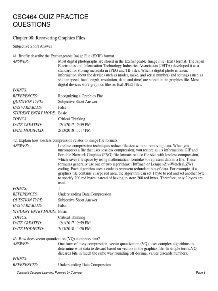 Chapter - 08 - Recovering - Graphics - FilesCSC464 QUIZ PRACTICE ...