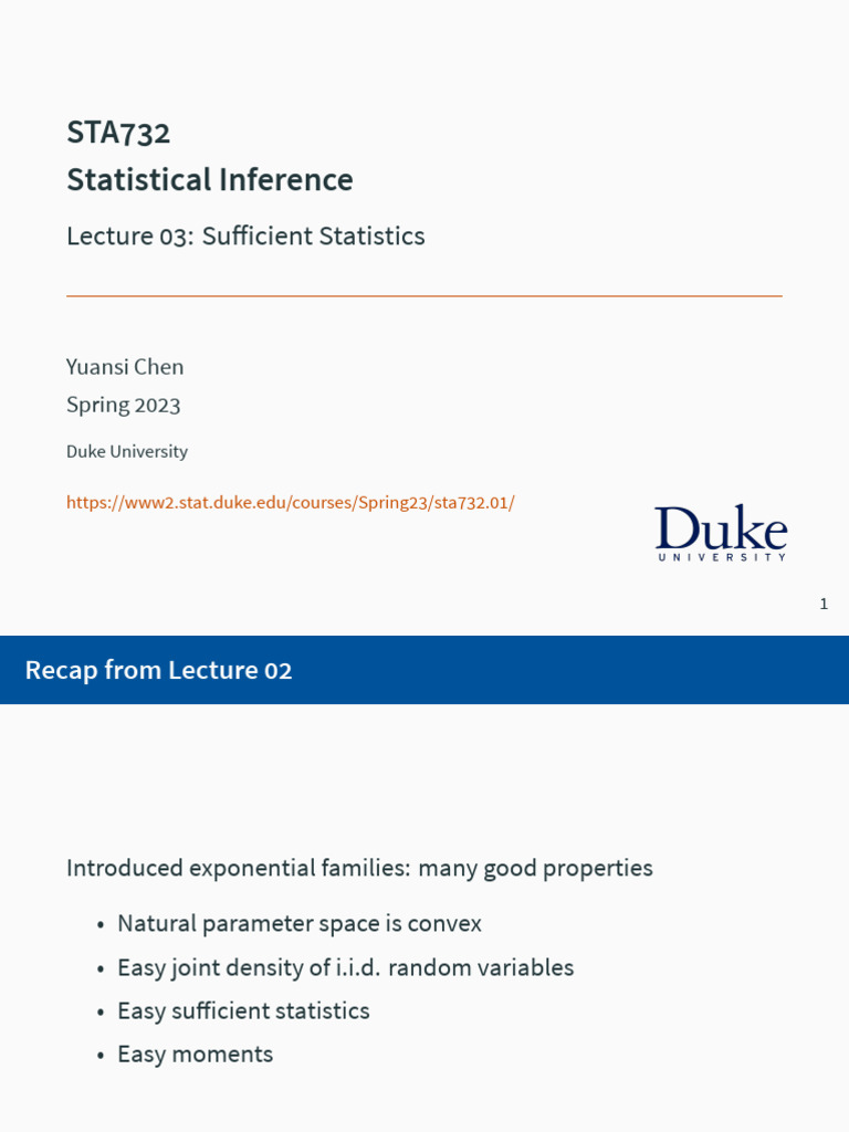 Lecture 03 | PDF | Statistical Theory | Statistical Models