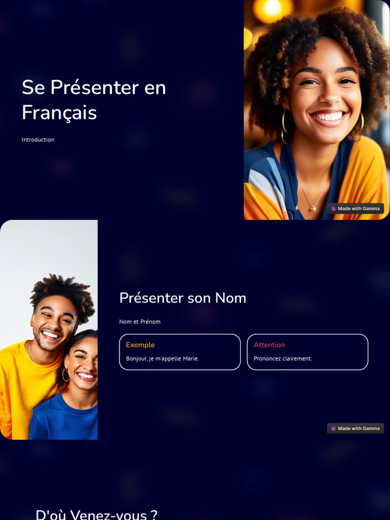 Se Présenter en Français : Guide Pratique | PDF