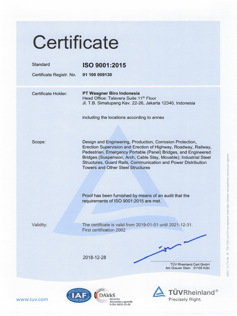 ISO 9001-2015 Certificate, Dec 2021 Expired | PDF