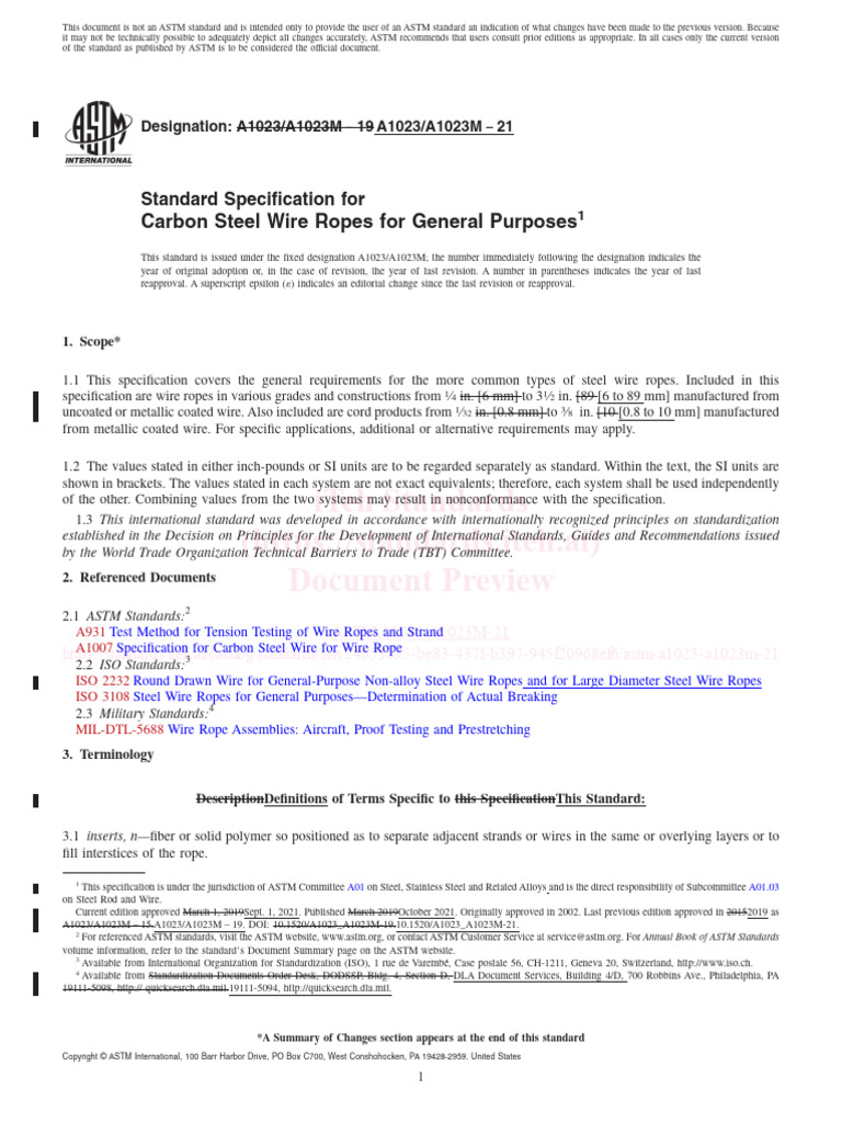 Astm A1023 A1023m 21 | PDF | Wire | Strength Of Materials