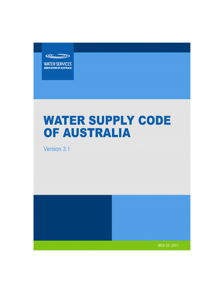 WSA 03-2011 Version 3.1 Water Supply Code of Australia | PDF ...