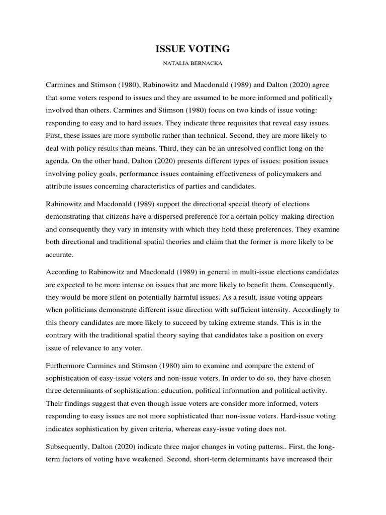 Issue voting | PDF | Voting | Policy