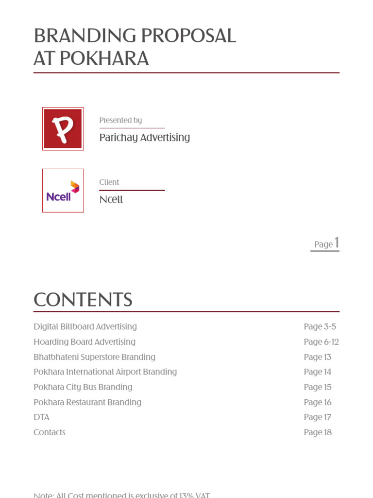 Branding Quotation Ncell Parichay V2.0 | PDF | Motor Vehicle | Vehicles