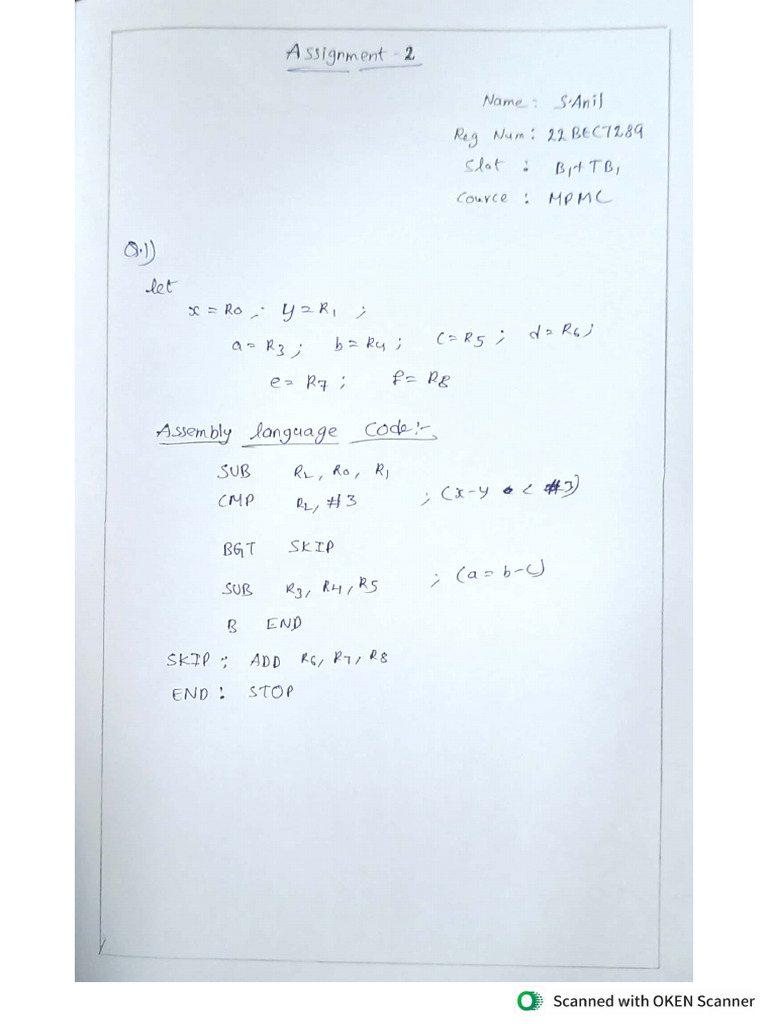 Assignment 2 (22BEC7289) MPMC | PDF