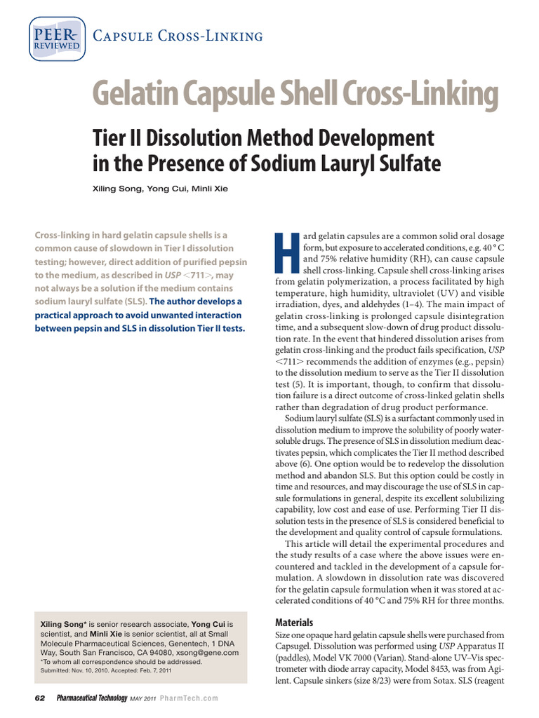 Gelatin Capsule Shell Cross-Linking | PDF | Pharmaceutical Formulation ...