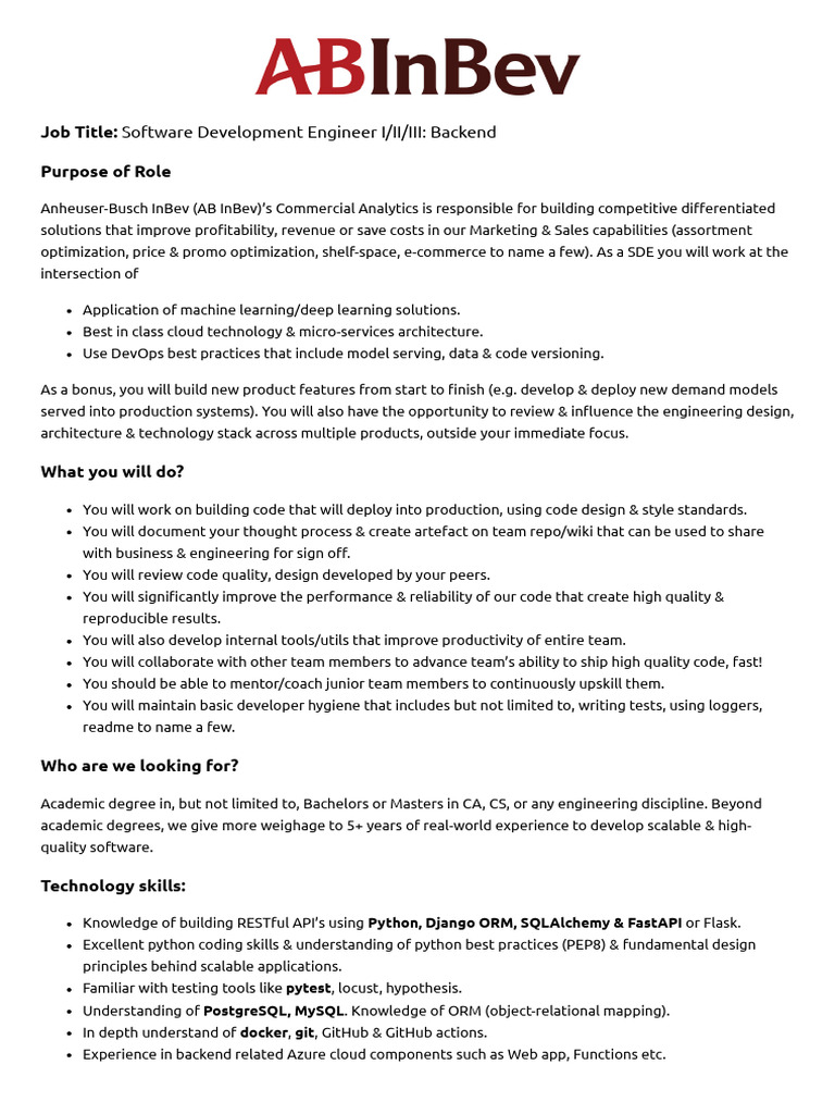 Backend JD | PDF | Cloud Computing | Engineering