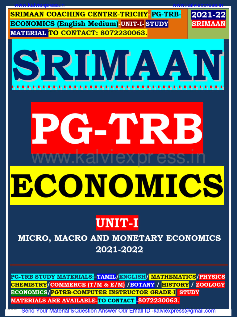PG-TRB-ECONOMICS (English Medium) - UNIT-1-STUDY MATERIAL (2021-2022 ...