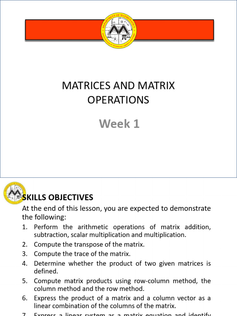 Math149 Matrices And Matrix Operations 1 Pdf Matrix Mathematics System Of Linear Equations
