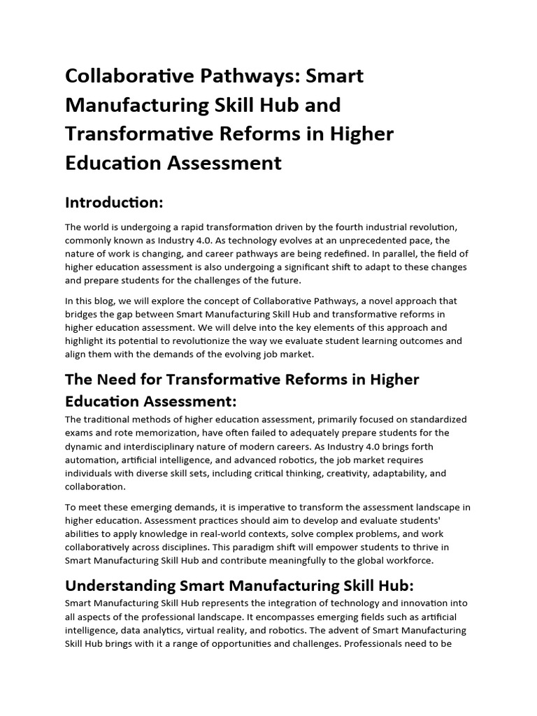 Collaborative Pathways - Smart Manufacturing Skill Hub and ...