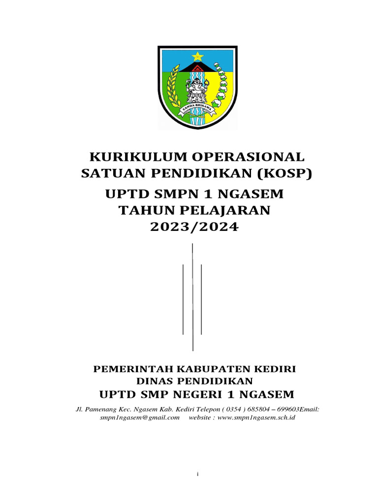 Kosp SMPN 1 Ngasem TP 2023-2024 | PDF