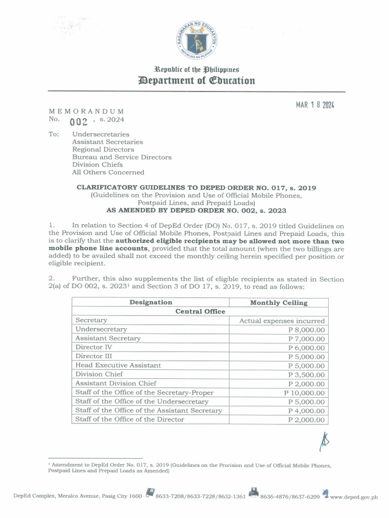 Memorandum With Limited Application No. 002, S. 2024 | PDF