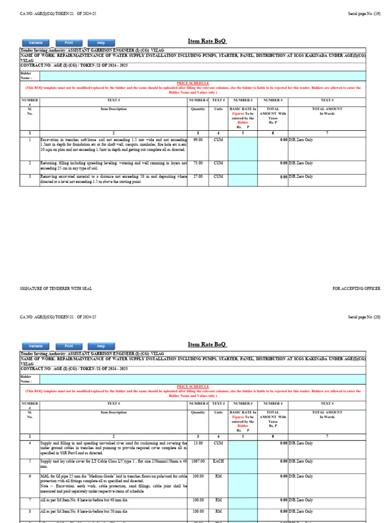 Kakianada Water Supply Boq | PDF | Pump | Valve