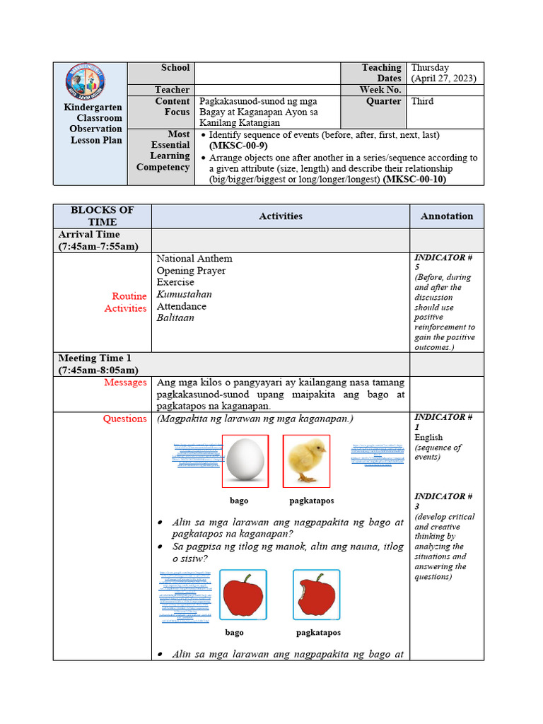 Q3 Classroom Observation | PDF | Learning | Pedagogy