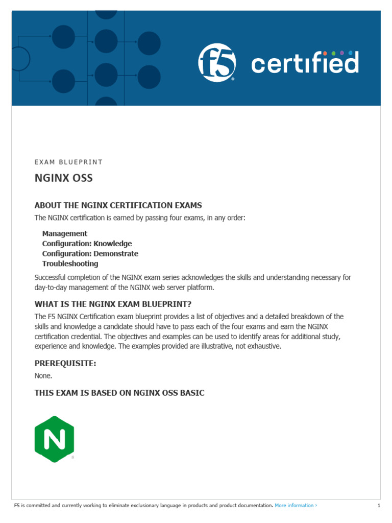 NGINX OSS Certification Blueprint | PDF | Transport Layer Security | Networking