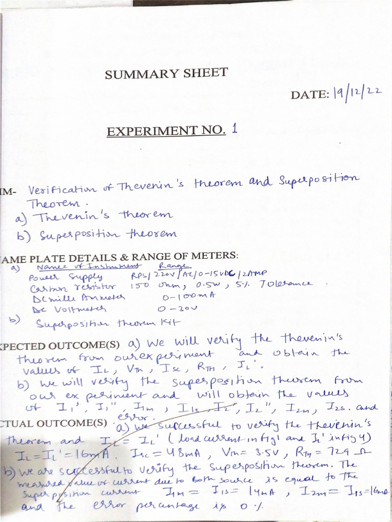 Experiment 1 EE | PDF