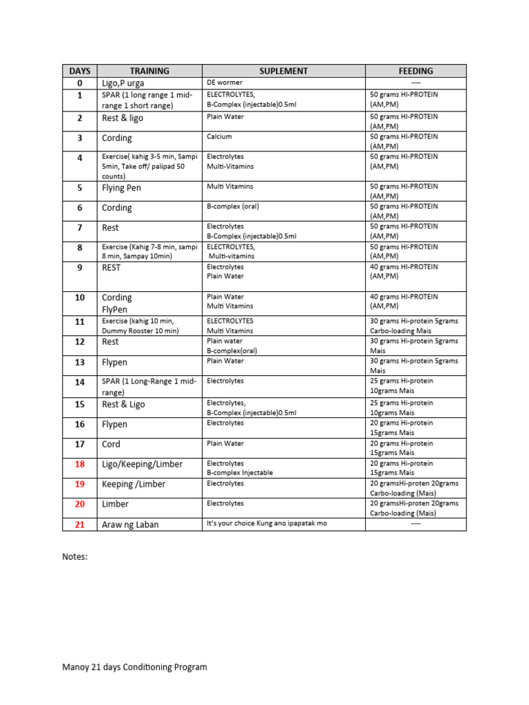 21 Days Conditioning To Pointing - V.1 | PDF | Dietary Supplements | Human Nutrition