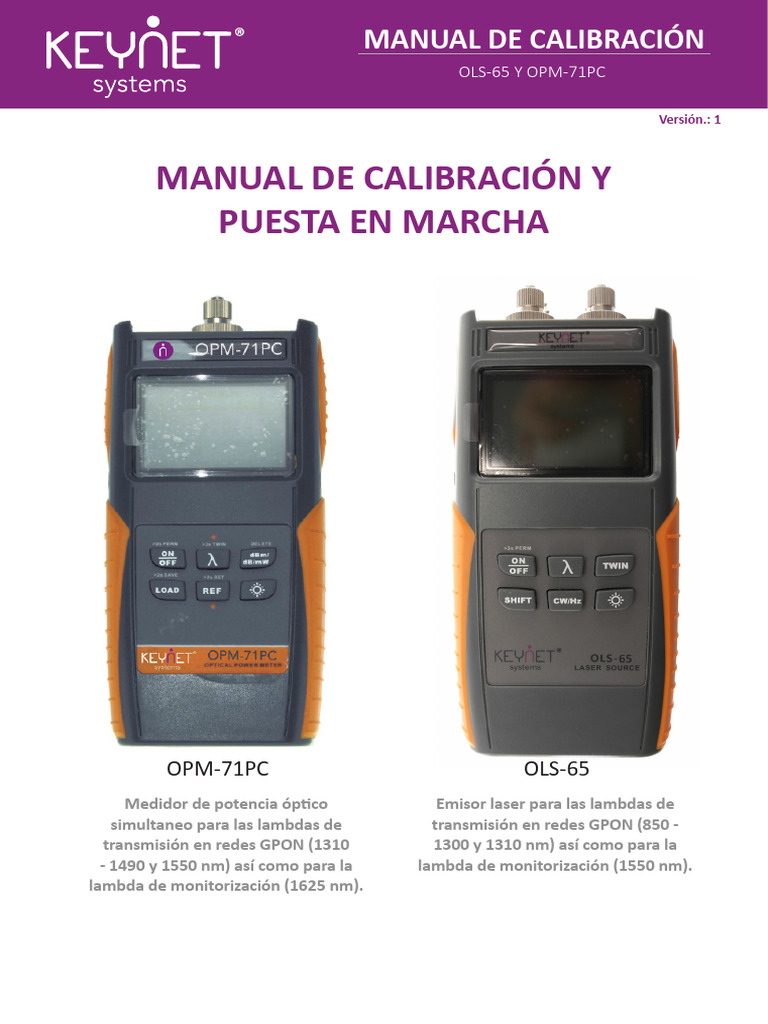 OPM OLS-65 Manual de Calibracion ES | PDF