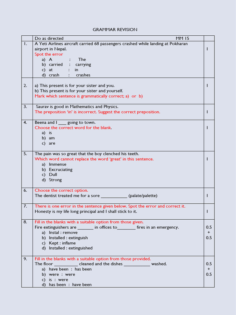 Grammar Rev (New Format) | PDF | Syntax | Grammar