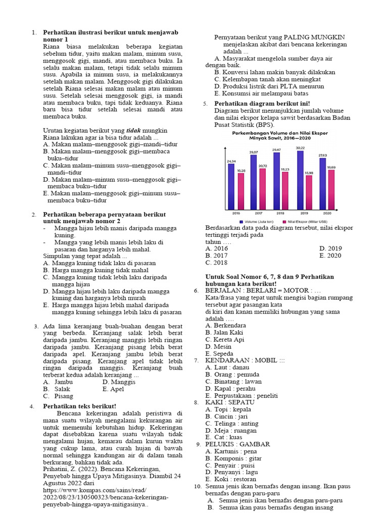 Soal Seleksi PTS 2023 | PDF | Kajian Bahasa Asing