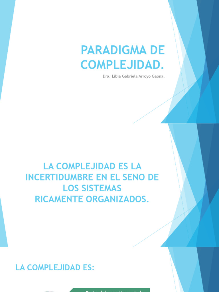 Paradigma de Complejidad. | PDF | Complejidad | Paradigma