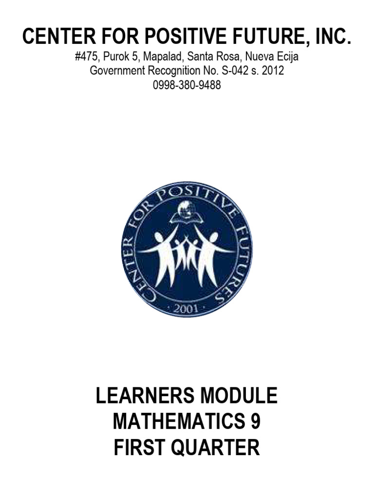 Math 9 - Q1 | PDF | Quadratic Equation | Equations