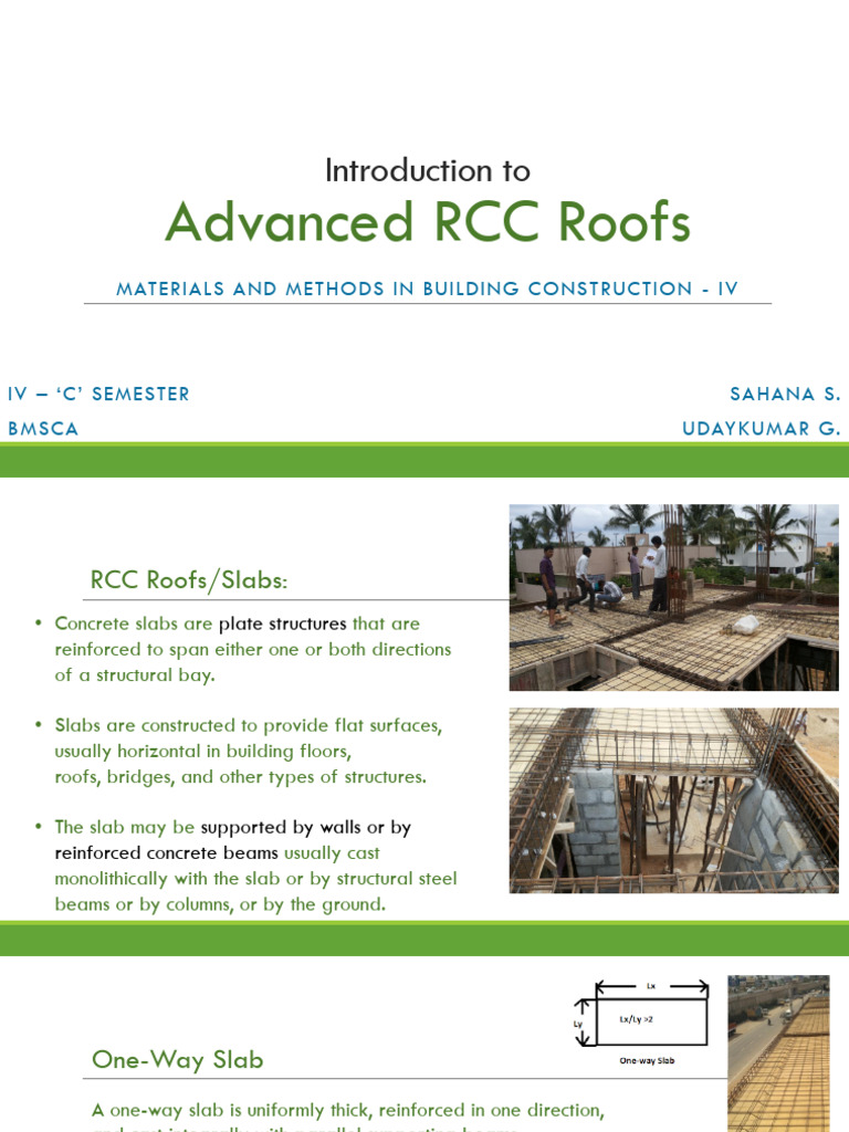 RCC Roof Slabs: Types and Details | PDF | Concrete | Beam (Structure)