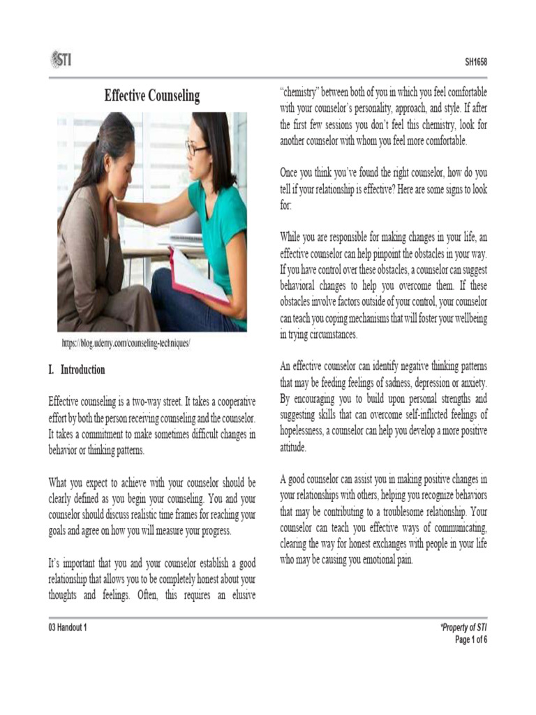 Effective Counseling | PDF | Psychotherapy | Psychological Concepts