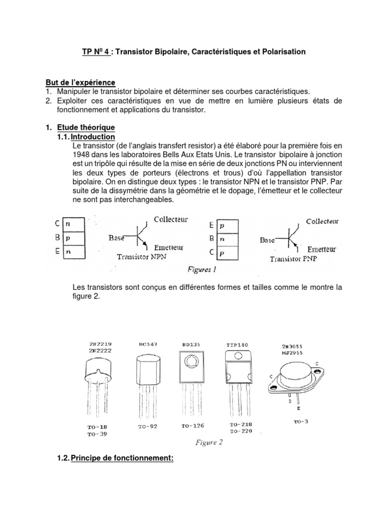 TP 4 Transistors | PDF | Transistor bipolaire | Transistor