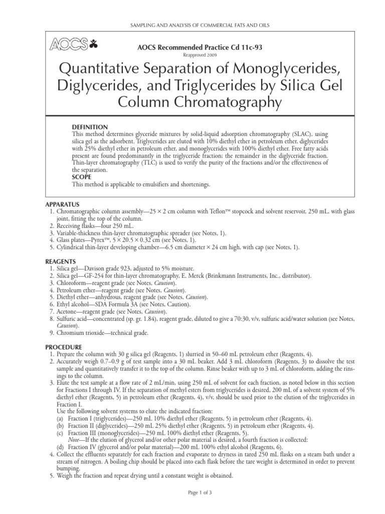 AOCS Cd 11c-93-2009 | PDF | Thin Layer Chromatography | Chromatography