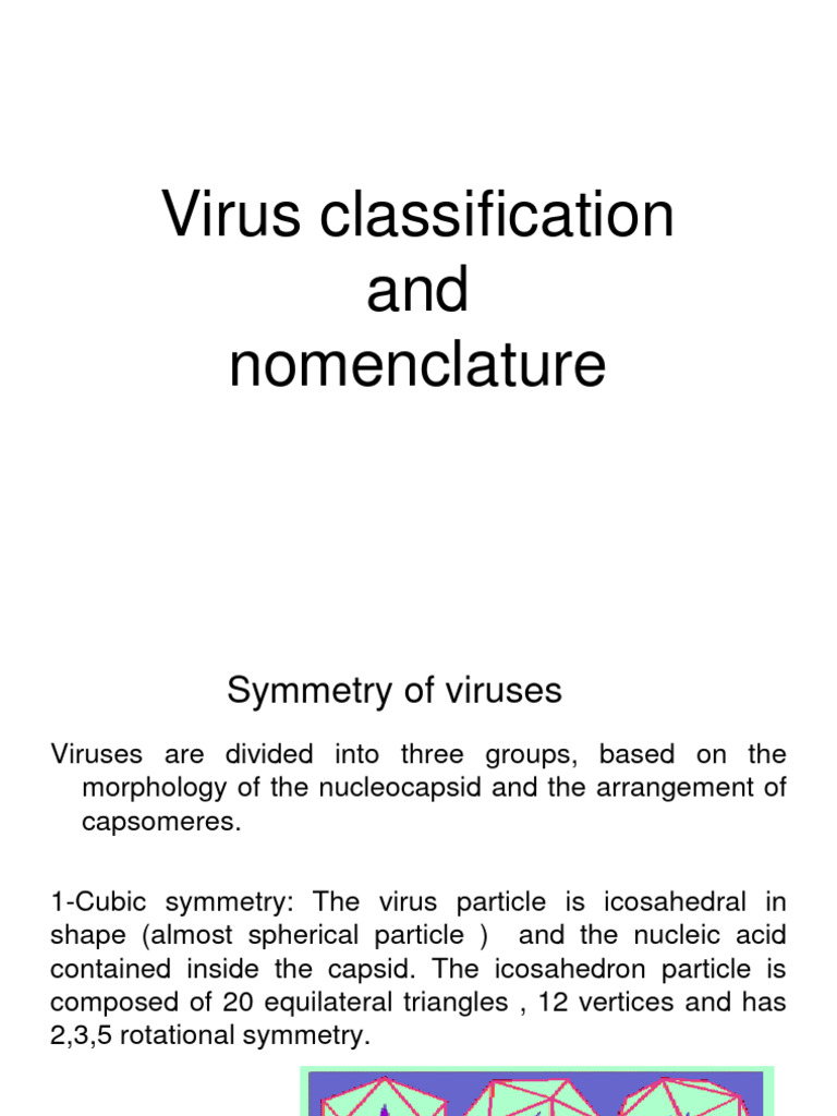 Virus Classification and Nomenclature Guide | PDF | Virus | Infection