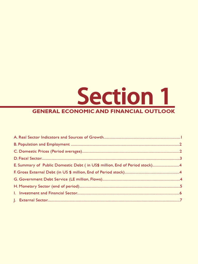 Section 1 General Economic and Financial Outlook | PDF | Government ...
