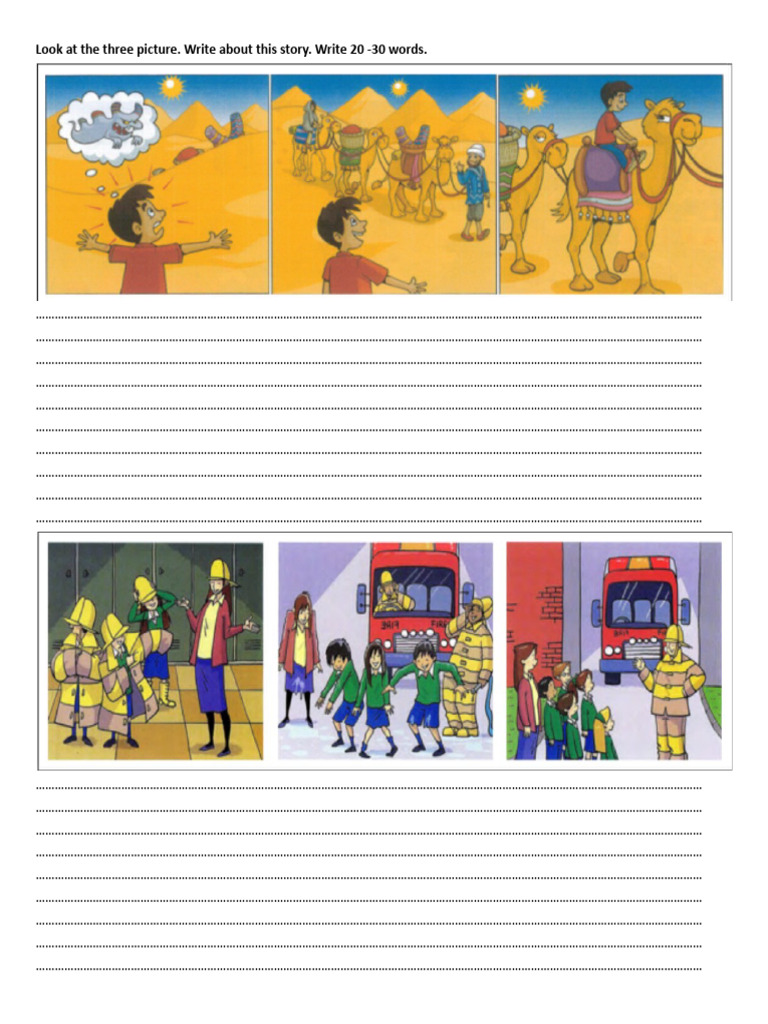 Write a Story from Three Pictures | PDF | Games & Activities
