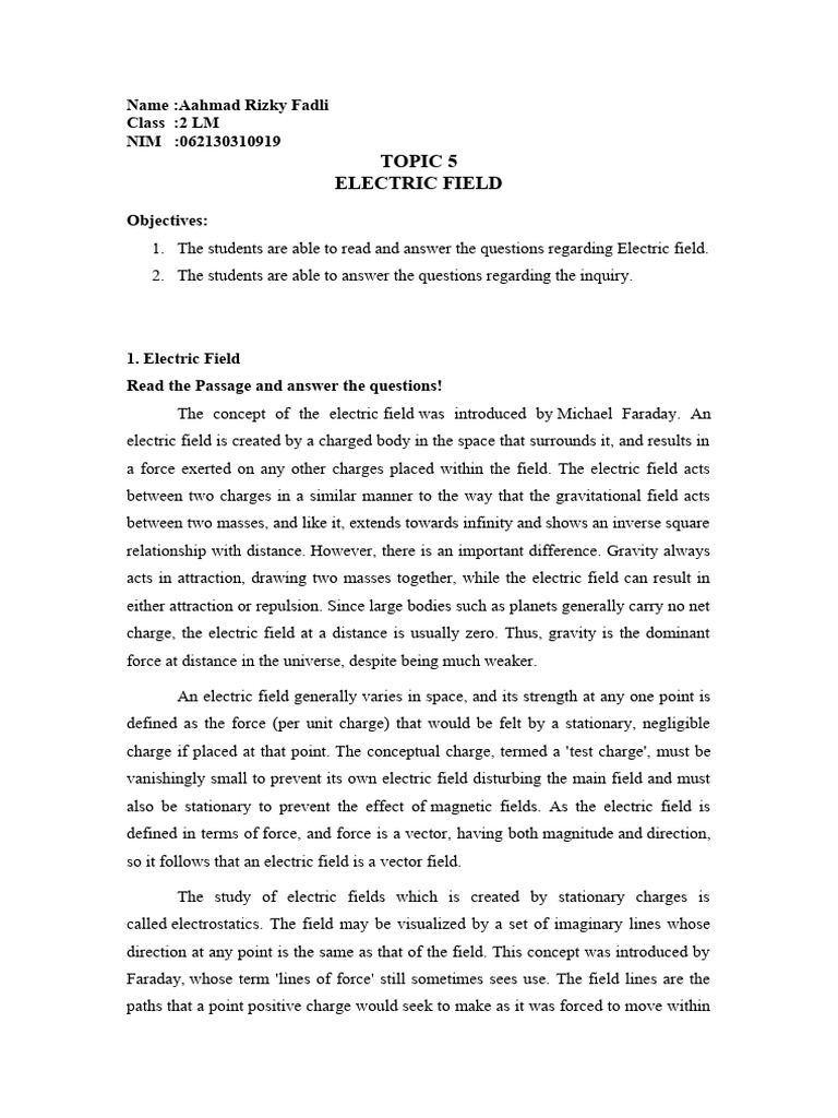 Understanding Electric Fields and Electrostatics | PDF | Electric Field | Force
