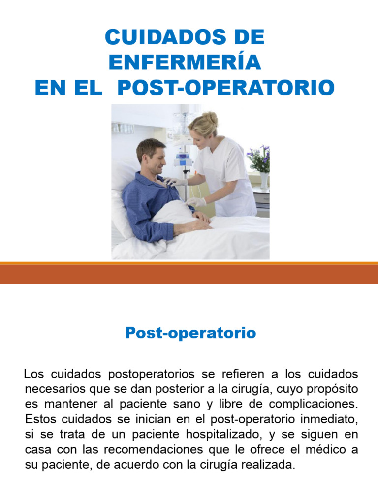 TEMA #02-Cuidados-de-Enfermeria-Post-operatorio | PDF | Cirugía | Anestesia