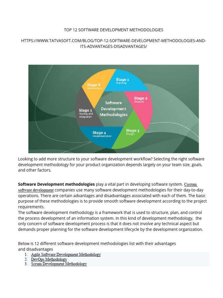 TOP 12 SOFTWARE DEVELOPMENT METHODOLOGIES and Data Flow Diagram | PDF ...
