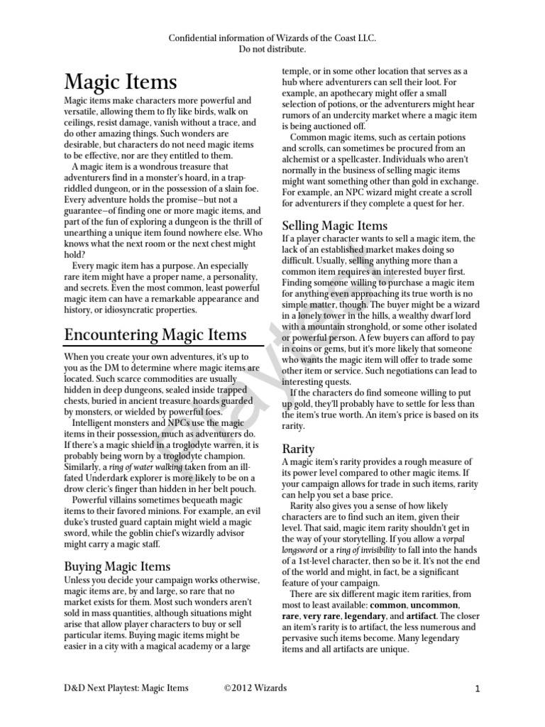 Magic Items | PDF