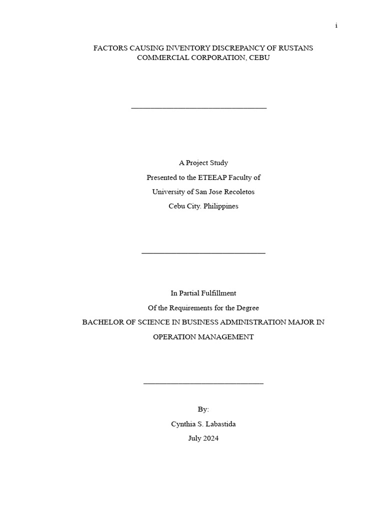 Final Inventory Discrepancy Problem | PDF | Inventory | Lean Manufacturing
